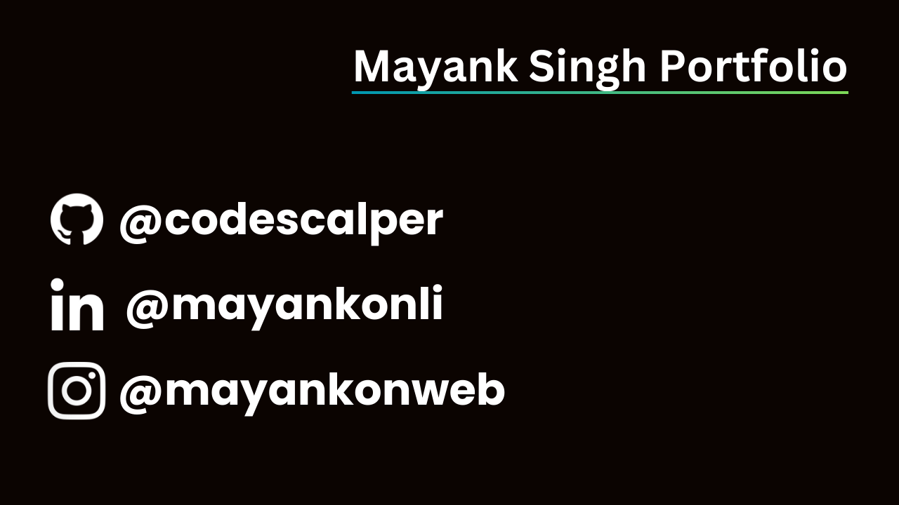 Mayank Singh Portfolio
